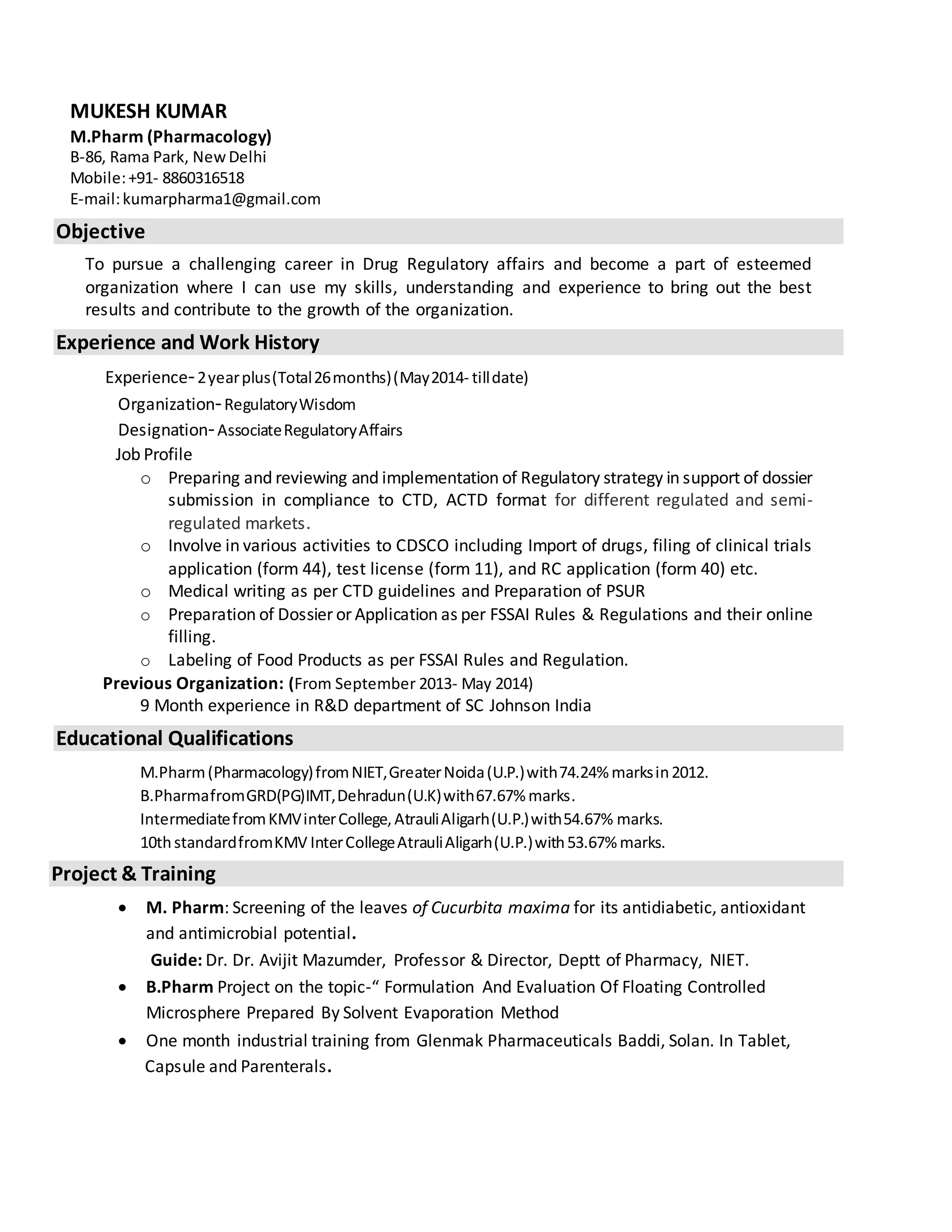 Mukesh resume | PDF