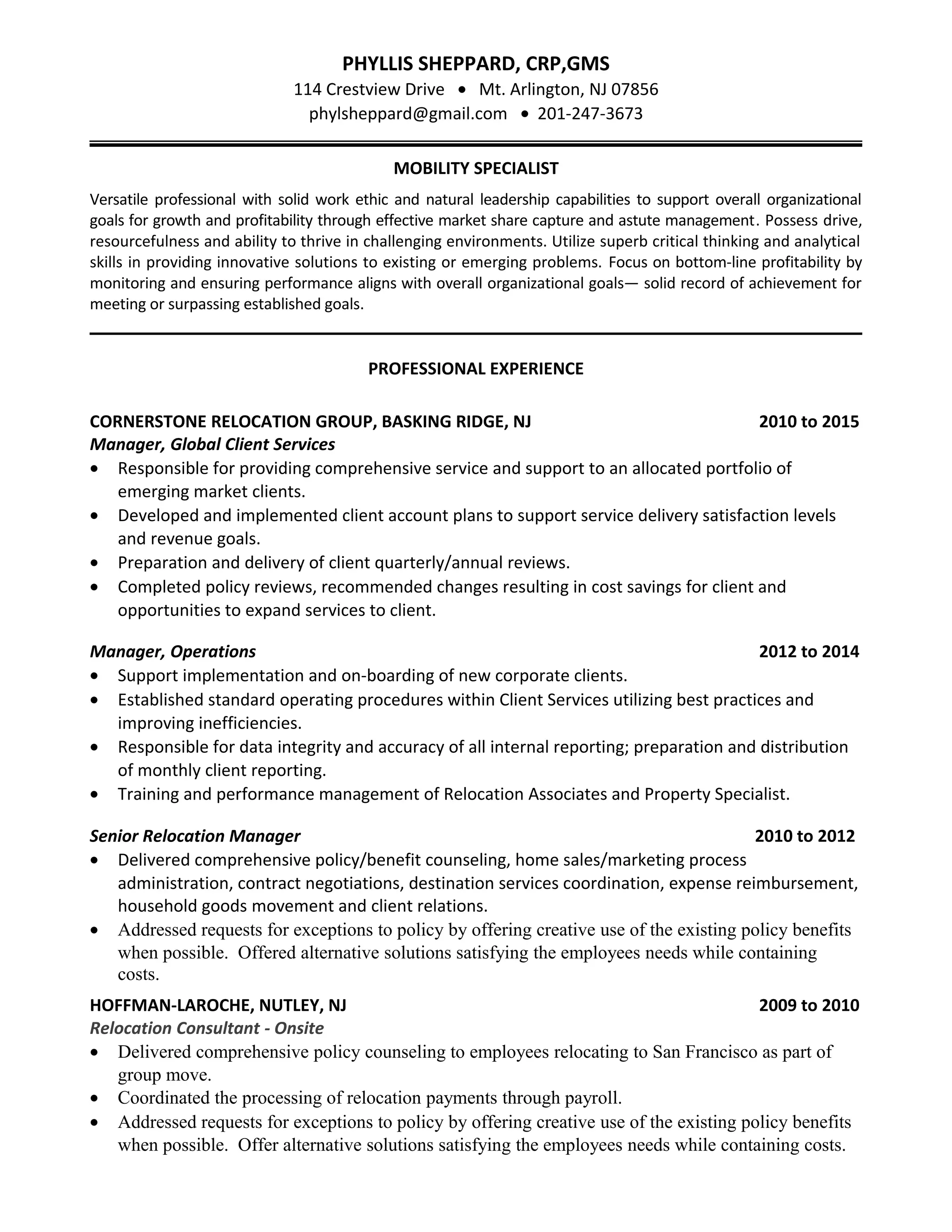 Resume_Phyllis Sheppard_7-29-15 | DOC