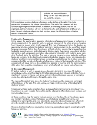 Lesson Plan on Traditional Foods | PDF