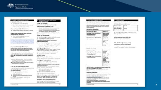 Consumer Medicine Information - Improving the CMI template | PPT