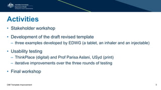 Consumer Medicine Information - Improving the CMI template | PPT