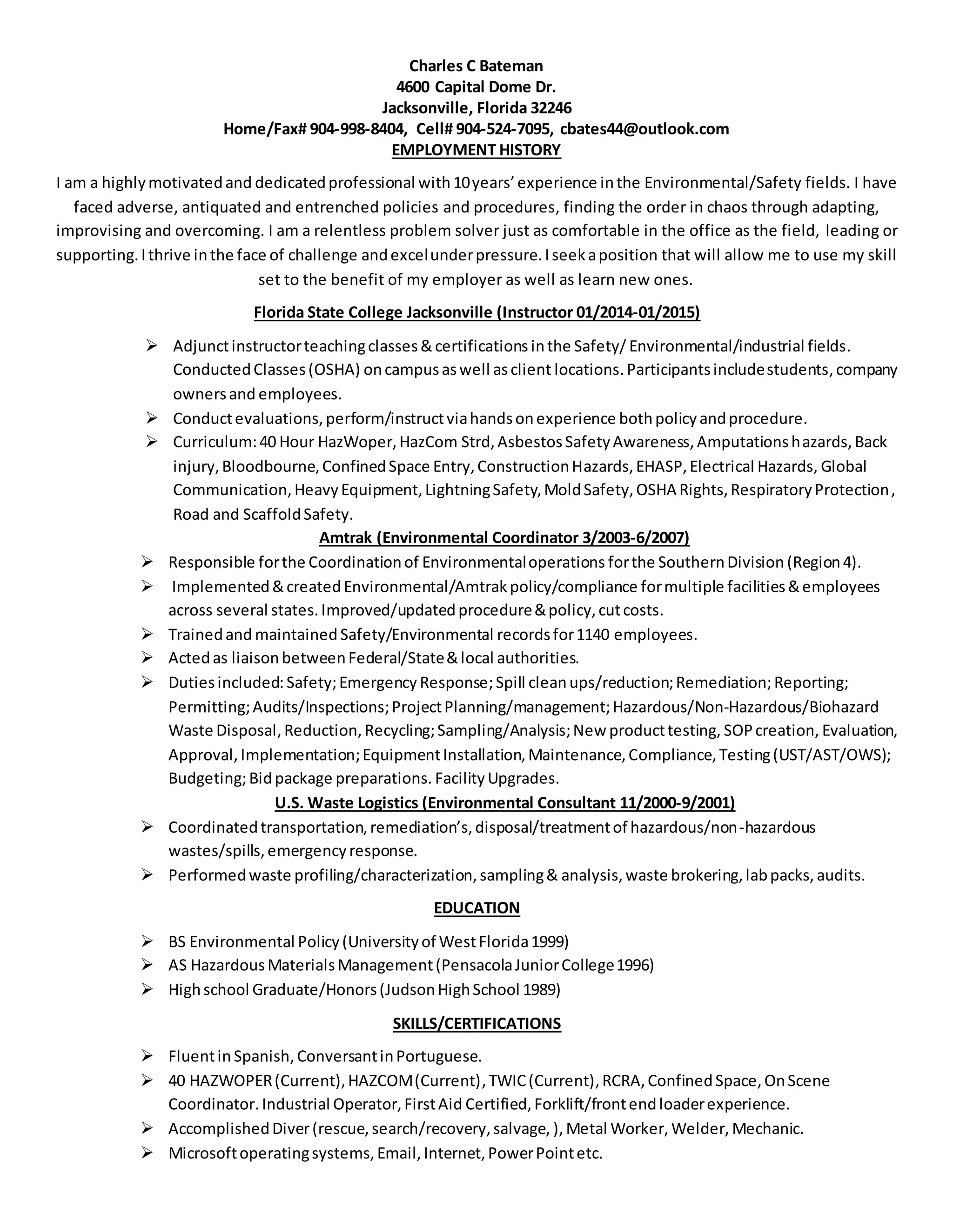 Charles Bateman Resume Current | DOCX