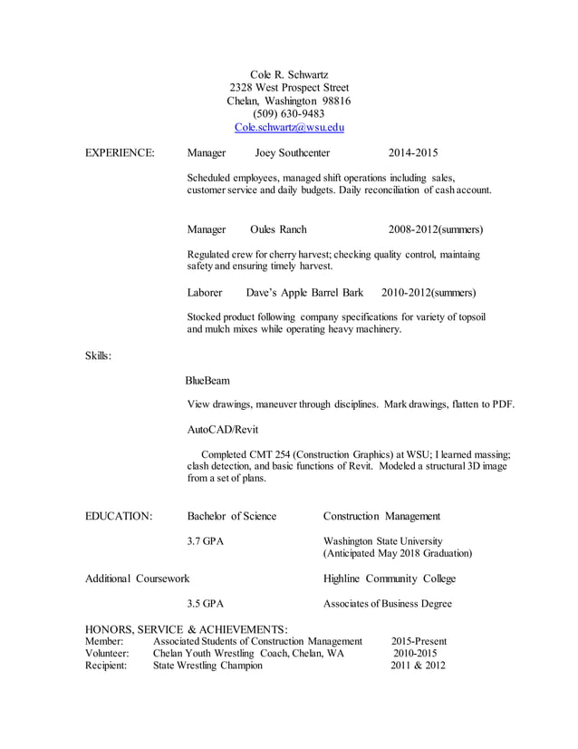 Cole Resume CM Updated | PDF
