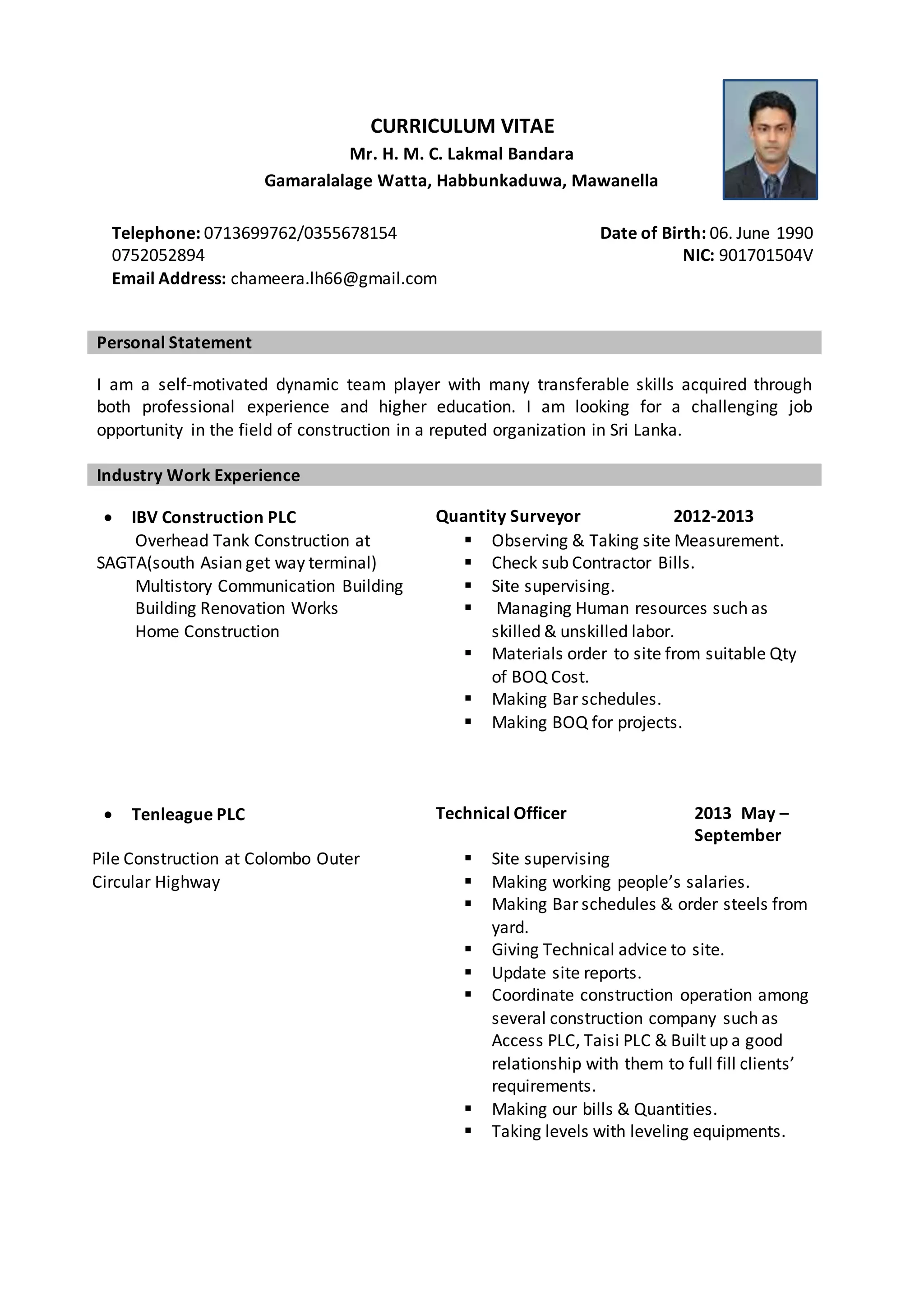 Lakmal CV (1) | DOCX