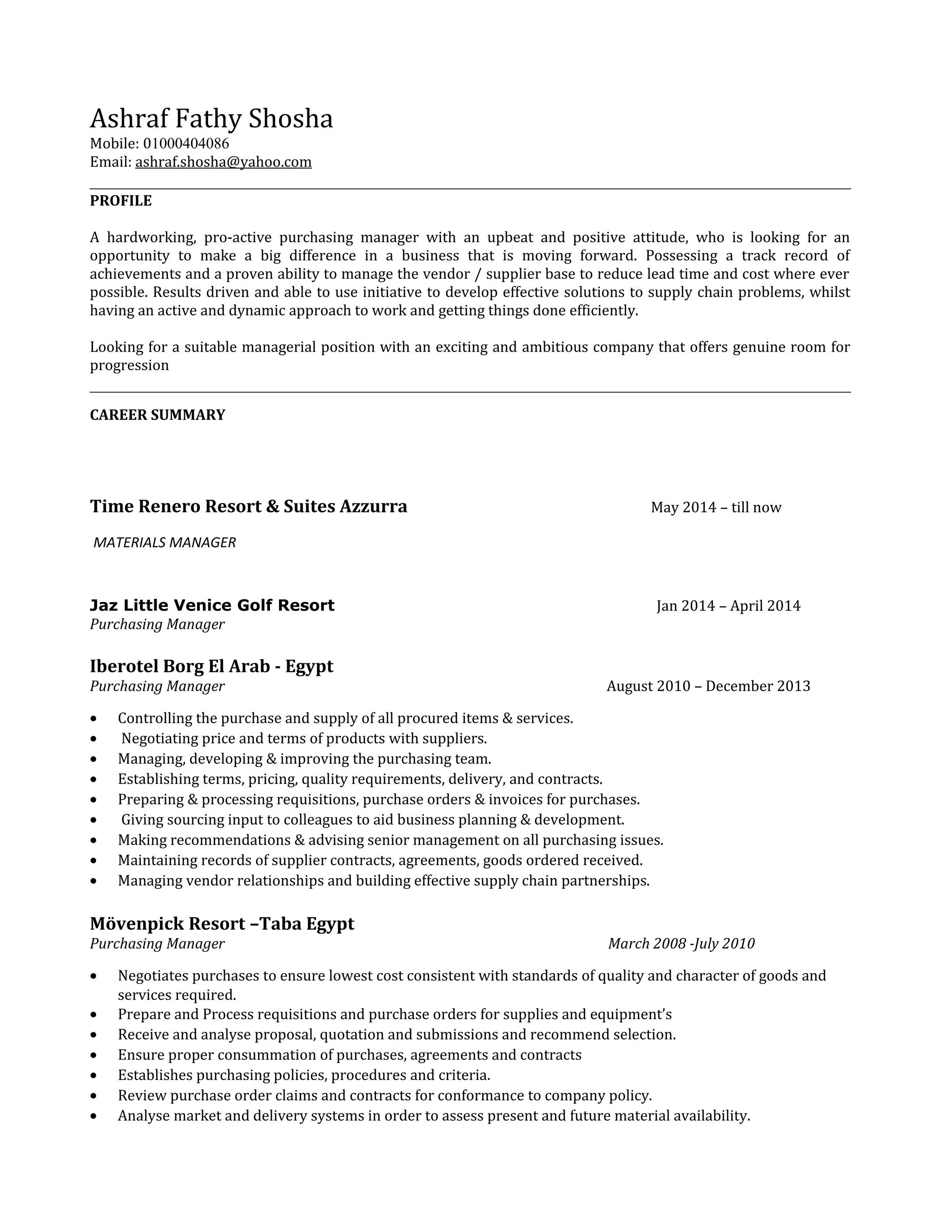 Ashraf shosha C.V | DOC