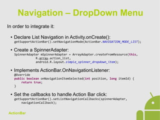 Android App Development - 05 Action bar | ODP
