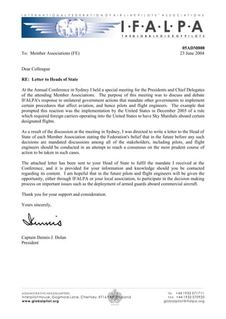 05ADM008 letter to MAs (FE) re Letter to Heads of State | PDF