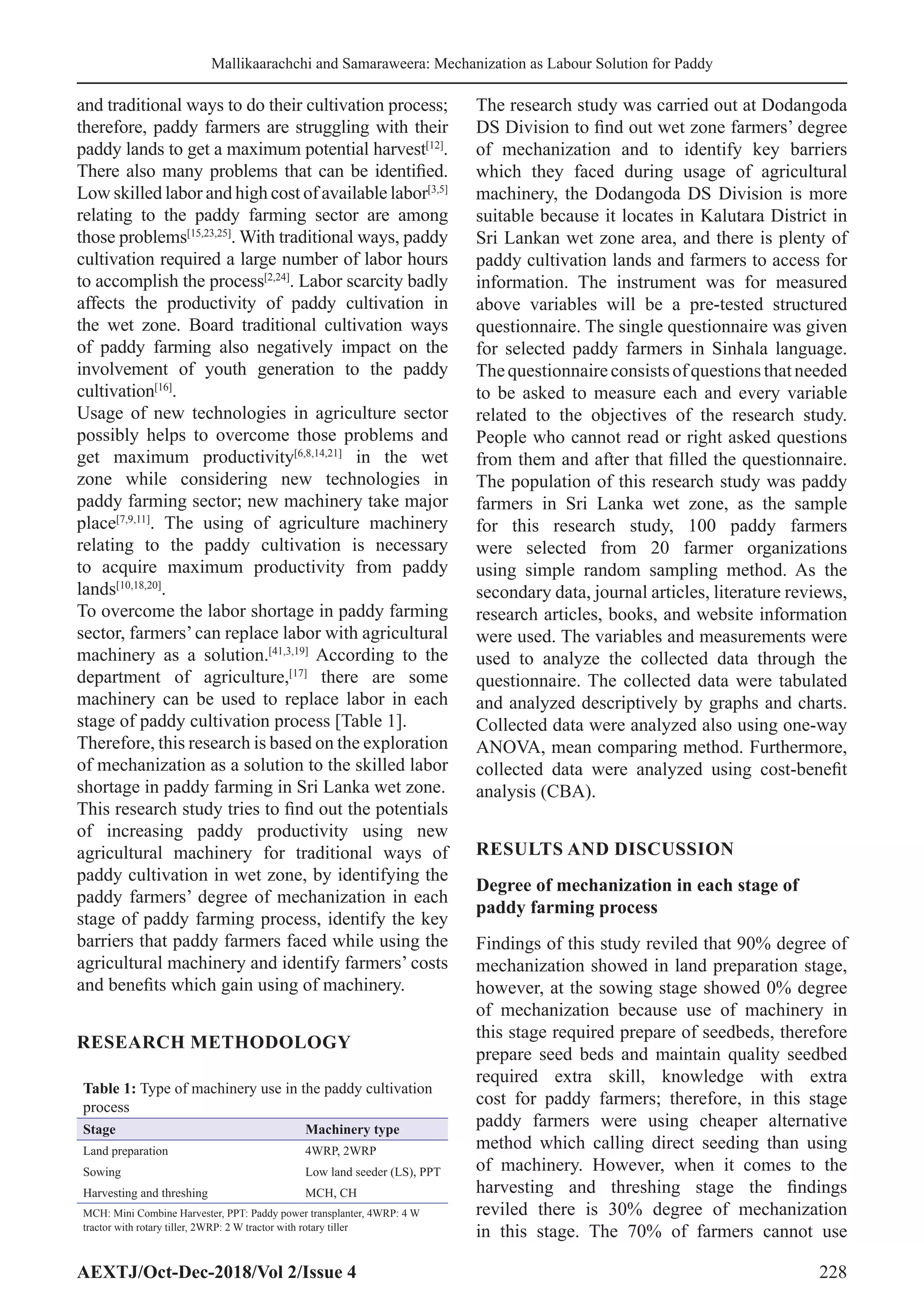 Mechanization as a Solution for Skilled Labor Shortage of Paddy Farming ...