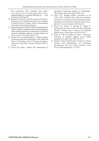 Mechanization as a Solution for Skilled Labor Shortage of Paddy Farming ...
