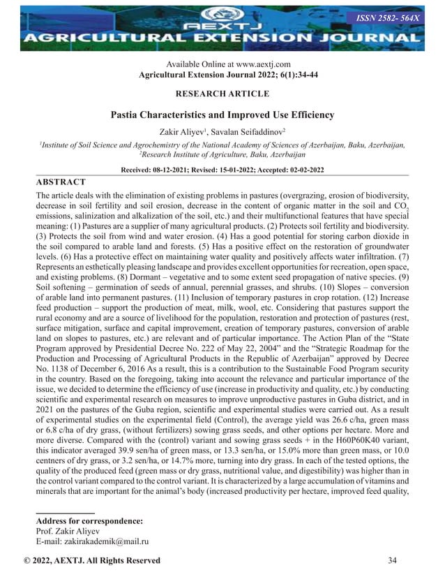 Pastia Characteristics and Improved Use Efficiency | PDF