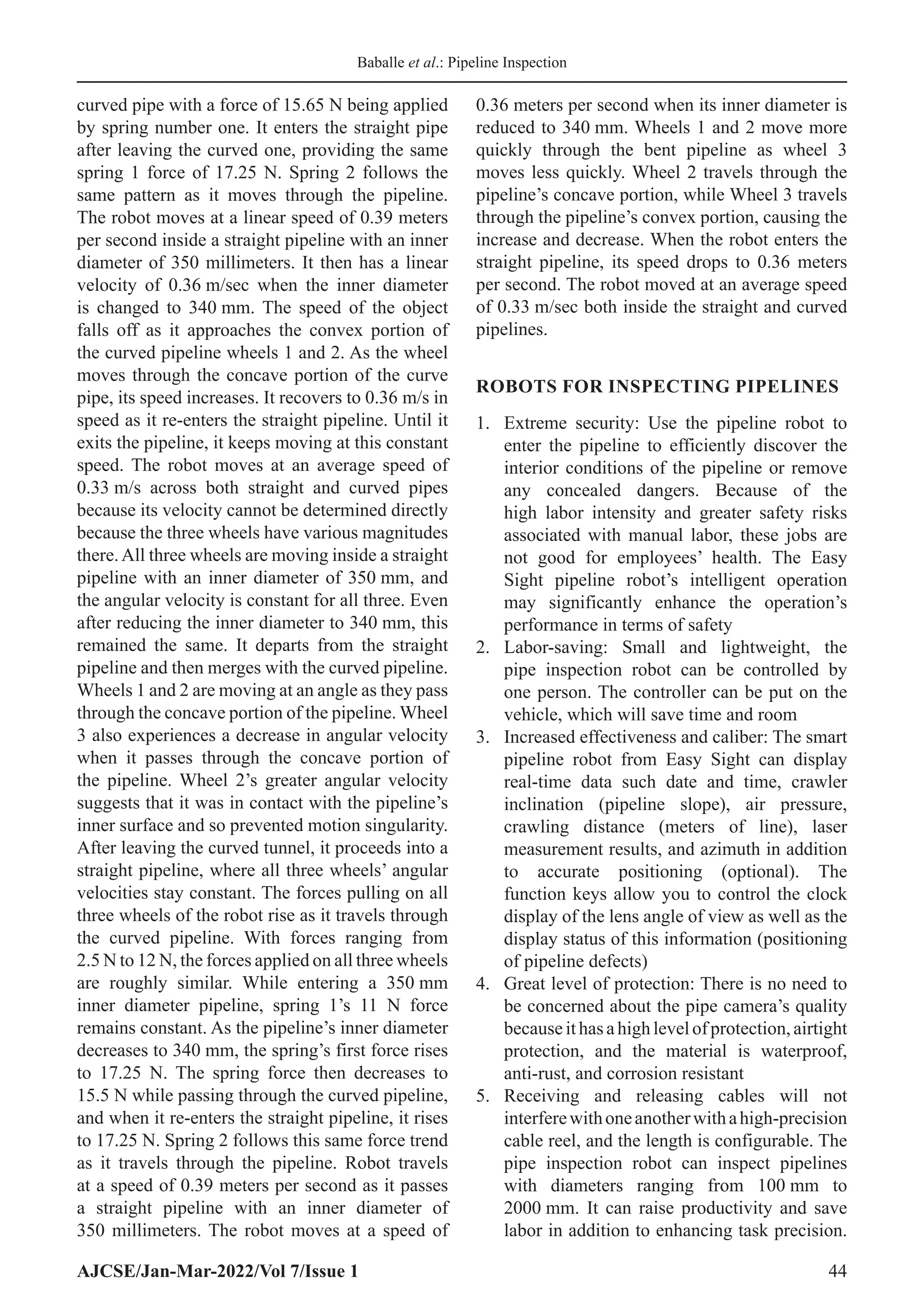 Pipeline Inspection Robot Monitoring System | PDF