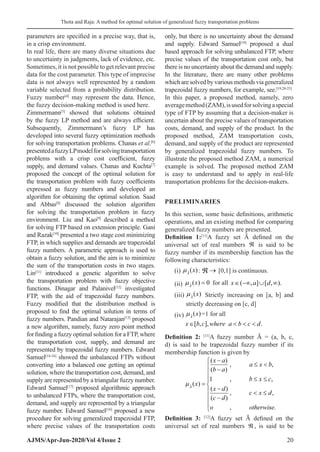 New Method for Finding an Optimal Solution of Generalized Fuzzy Transportation Problems | PDF