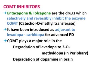 Anti-Parkinsonism Drugs / Drugs Used in the treatment of Parkinson's ...