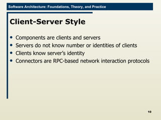 05 architectural styles | PPT | Programming Languages | Computing
