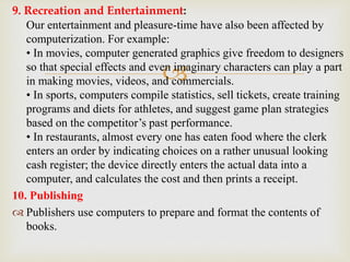 Areas of computer application | PPTX