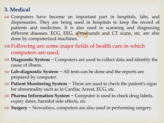 Areas of computer application | PPT