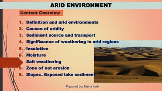 ARID ENVIRONMENT AND ASSOCIATED PROCESSES | PPTX | Weather | Science