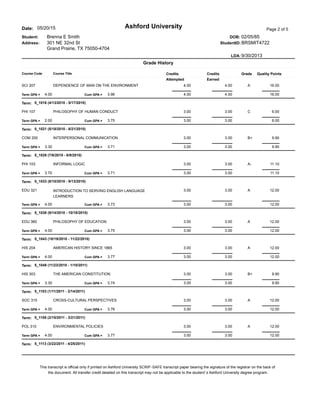 transcript | PDF | Undergraduate Education | College Education