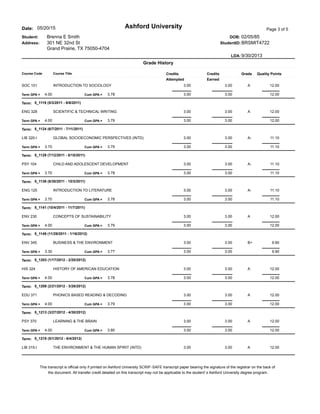transcript | PDF | Undergraduate Education | College Education