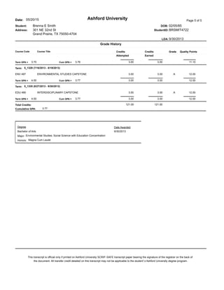 transcript | PDF | Undergraduate Education | College Education