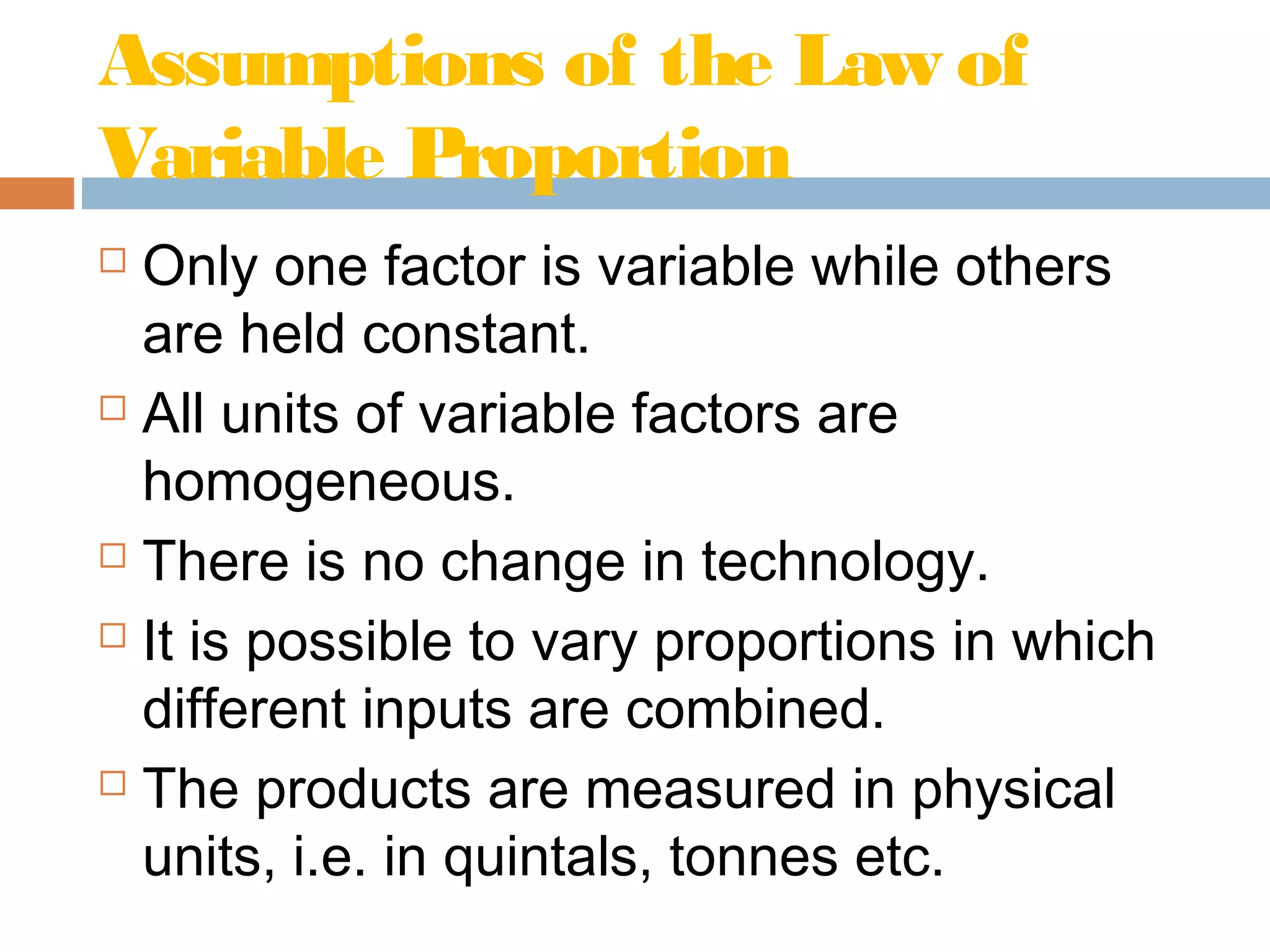 Presentation on law of variable proportion | PPT