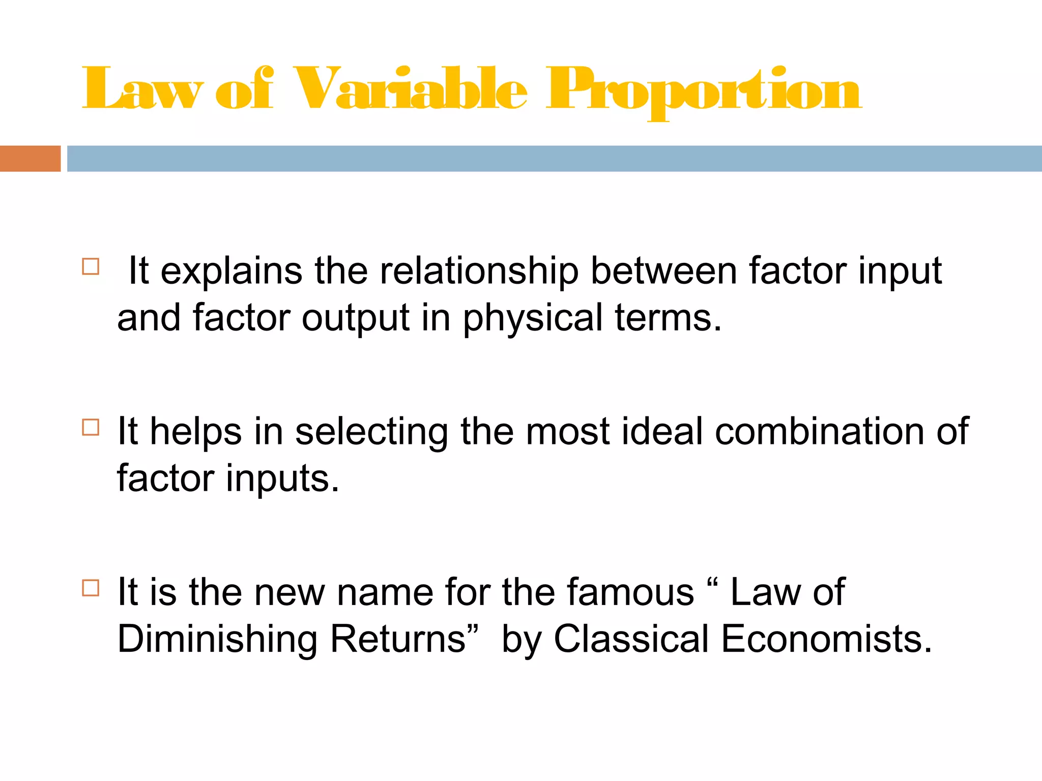 Presentation on law of variable proportion | PPT