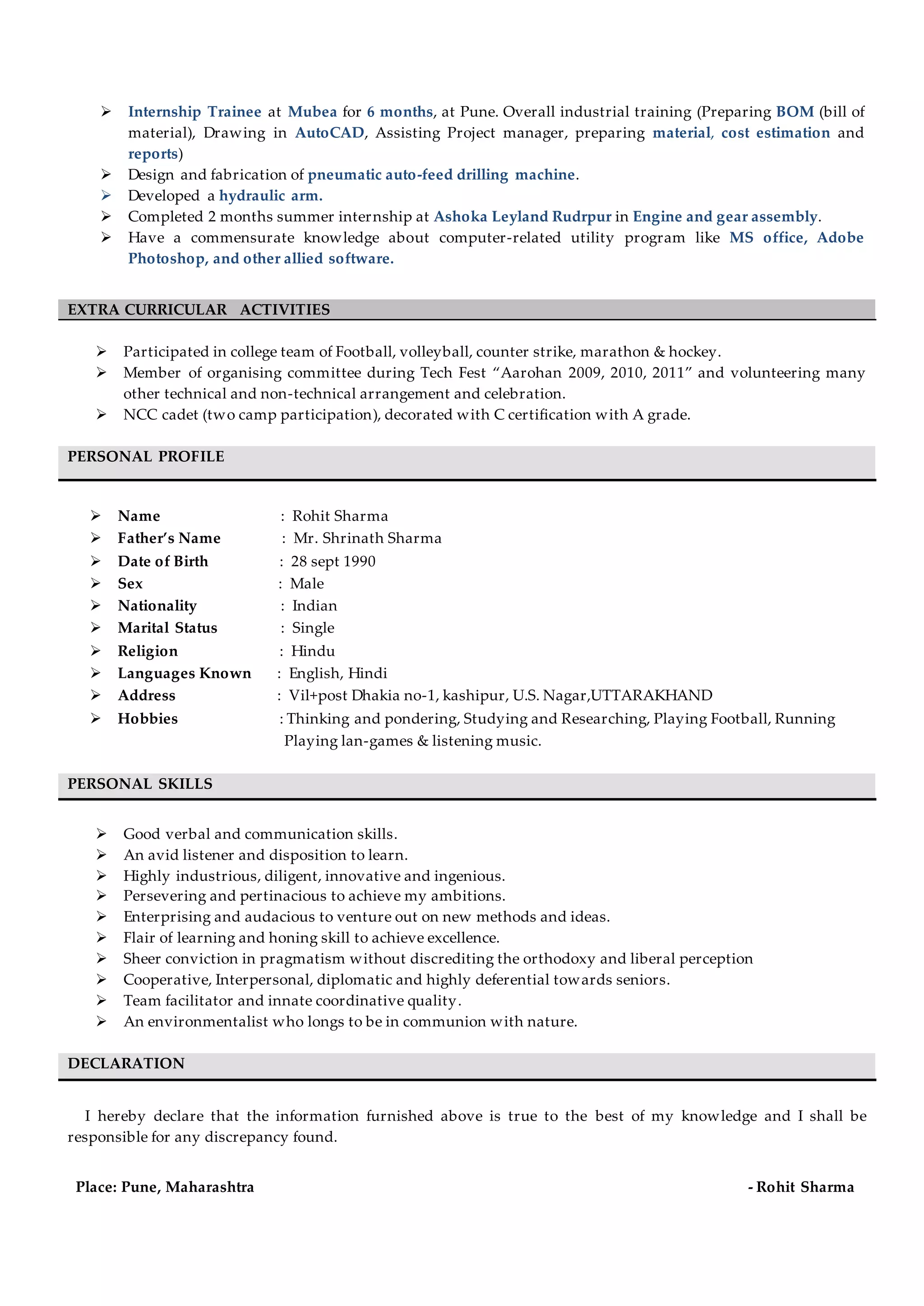 Rohit Sharma(Resume)pune | DOCX