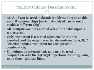Bus Structure, Memory and I/O Interfacing | PPTX