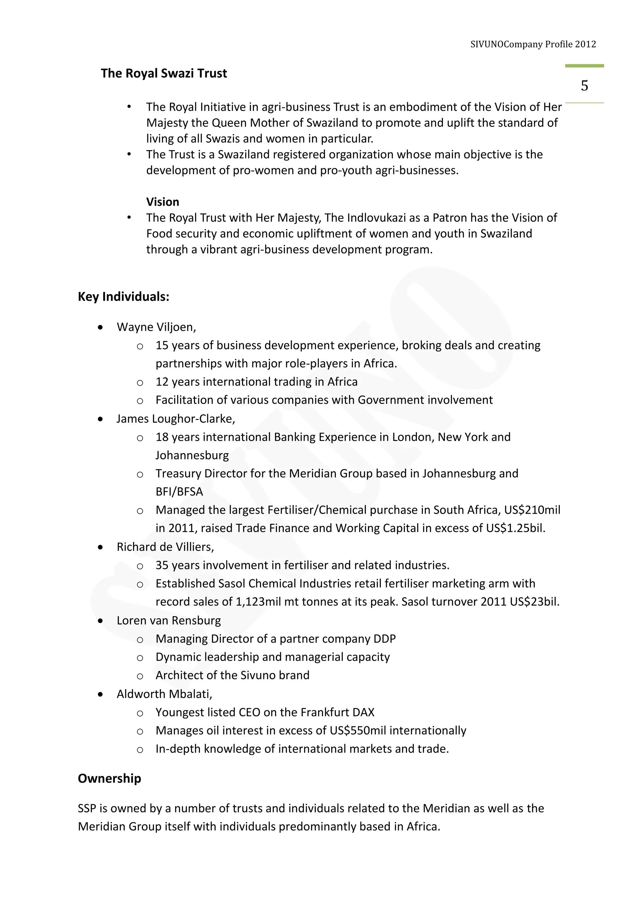 Sivuno Company Profile | PDF