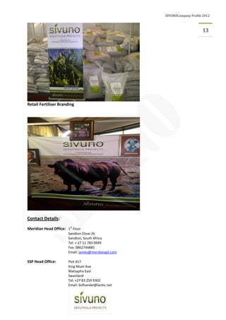 Sivuno Company Profile | PDF | Africa Travel | Travel Locations