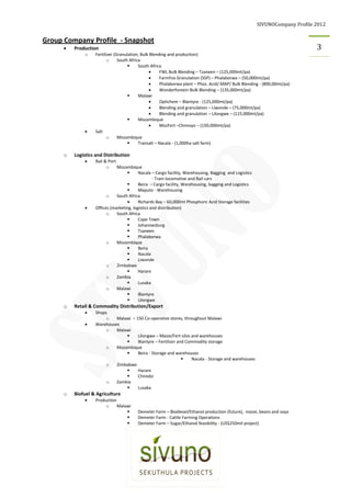 Sivuno Company Profile | PDF | Africa Travel | Travel Locations