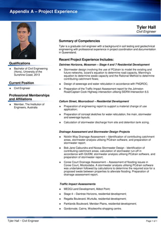 Tyler Hall - Project Experience | PDF