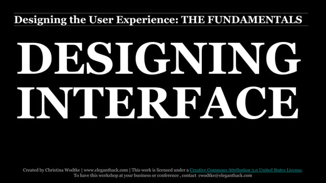 05b Fundamentals of UX Workshop: Interface Design (for Understanding ...