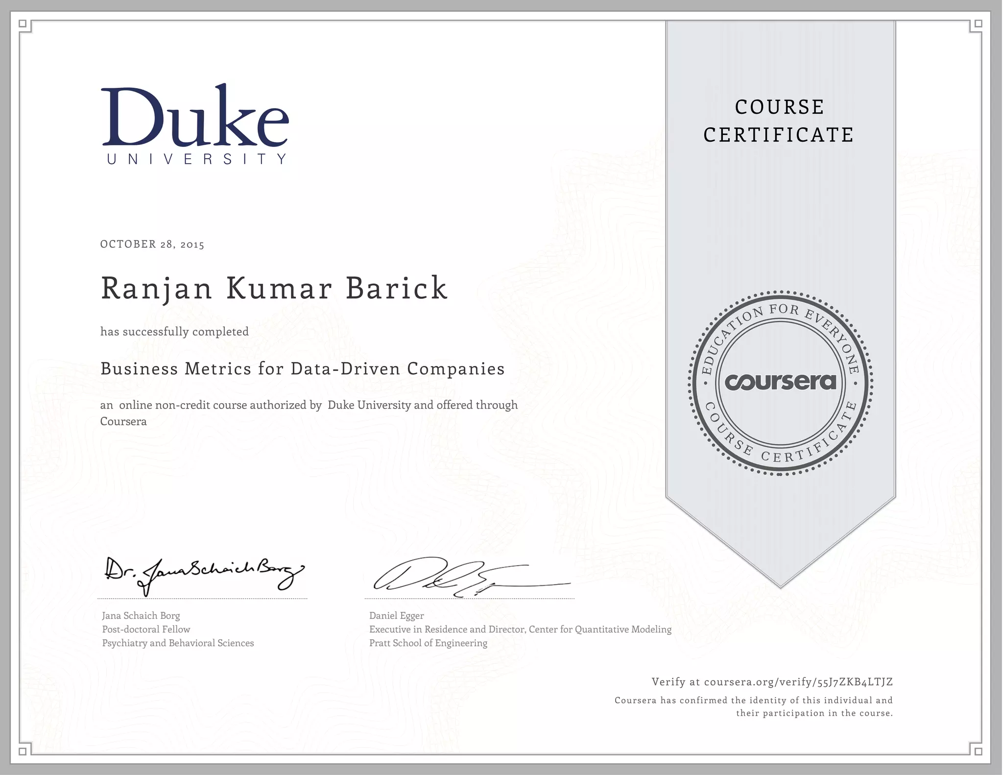 DUKE Business Anaylytics certificate | PDF | Business and Finance