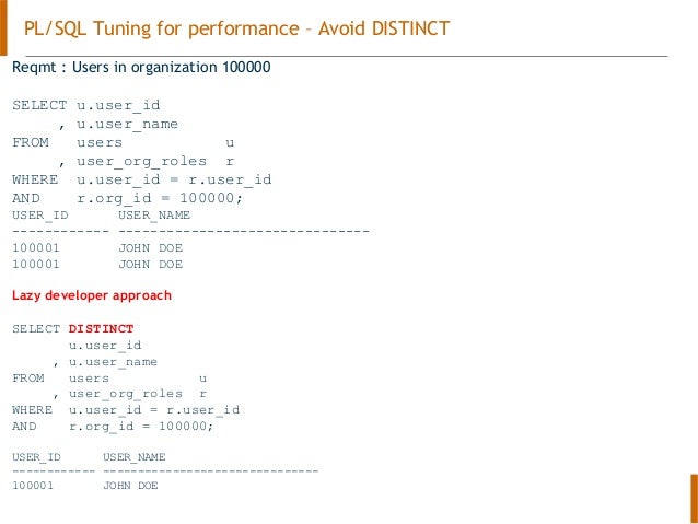 Oracle SQL, PL/SQL best practices