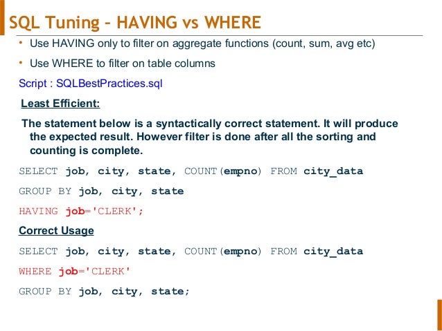 Oracle SQL, PL/SQL best practices
