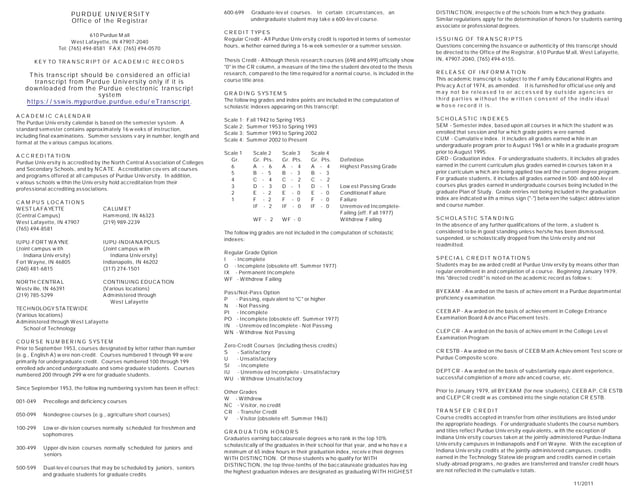 Purdue Transcript | PDF