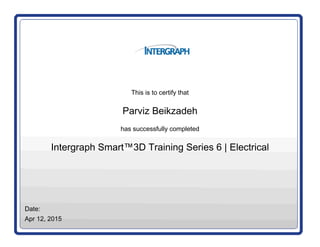 Intergraph Smart 3D Training Electrical | PPT