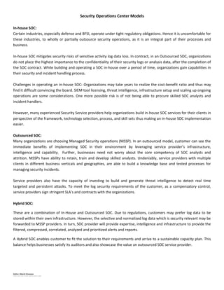 SOC Models Comparison | PDF
