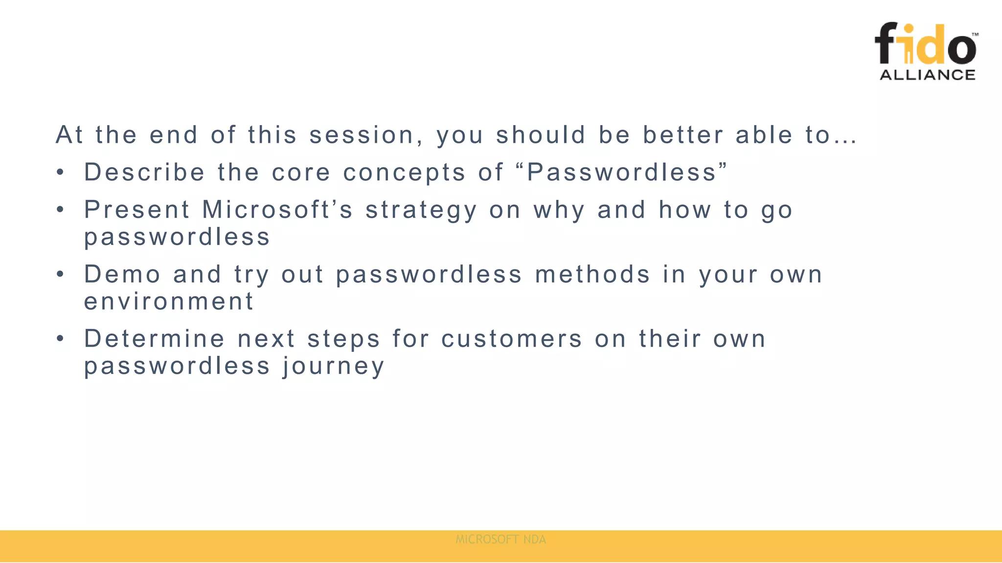Going Passwordless with Microsoft | PPTX