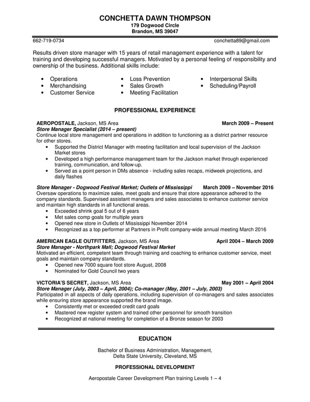 Dawn Resume - 2017 Management | PDF