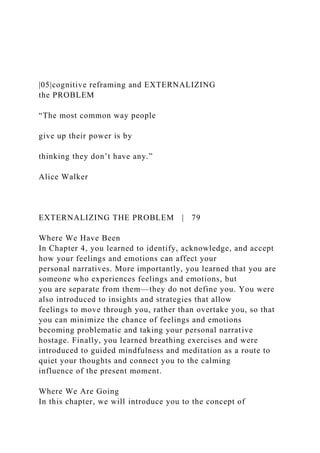 05cognitive reframing and EXTERNALIZING the PROBLEMTh.docx