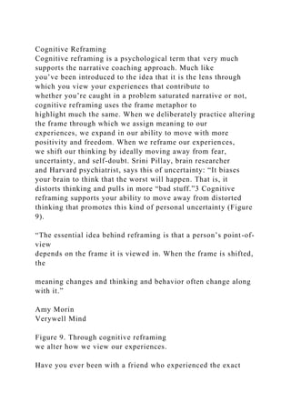 05cognitive reframing and EXTERNALIZING the PROBLEMTh.docx
