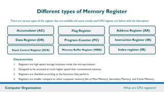 Computer Organization Characteristics and types of Memory Register ...