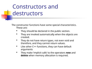 class constructors and destructurs in c++.ppt