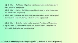 05 Contents of Surah Al Maa'idah | PPT