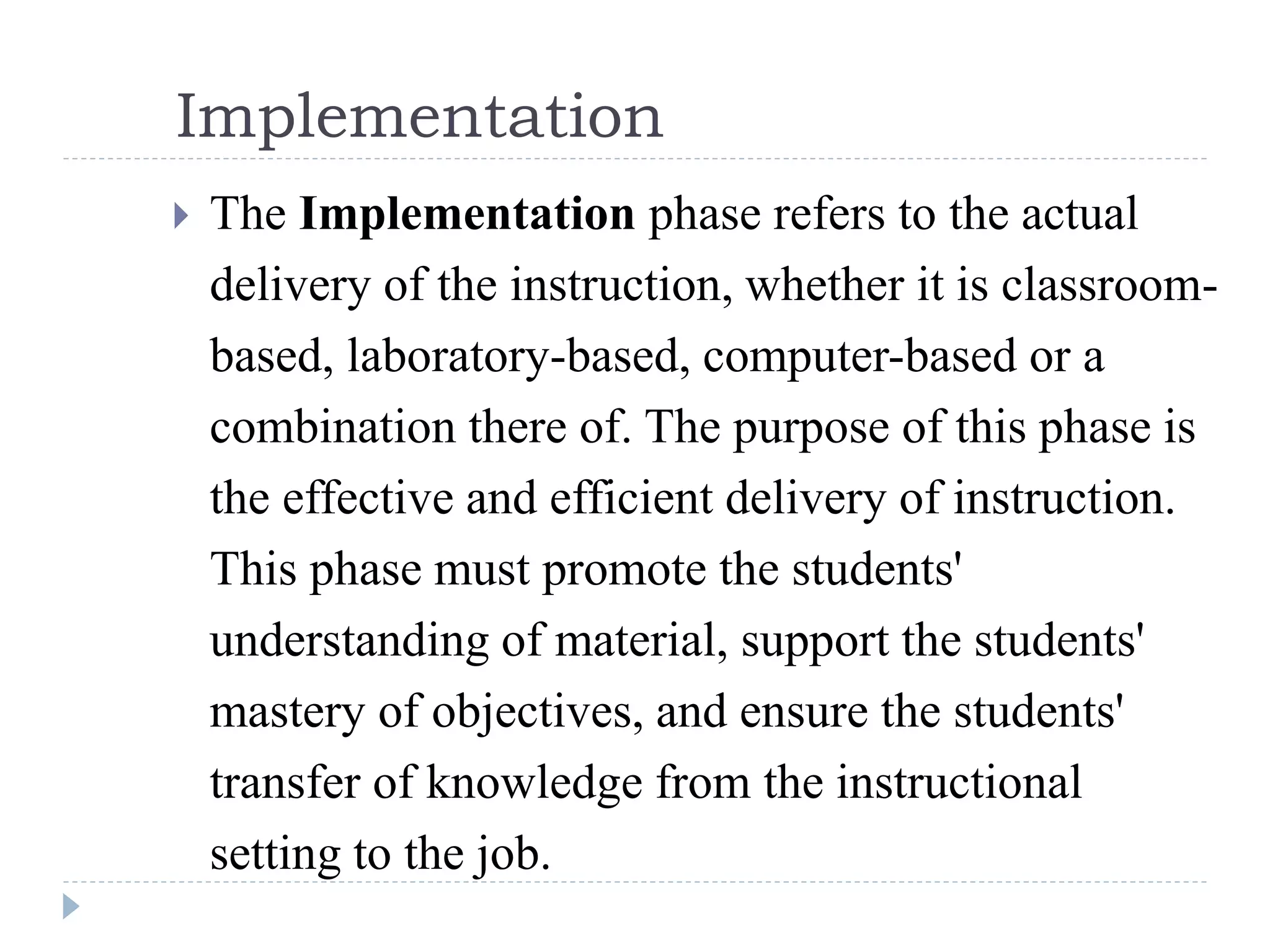 05 course design implementation phase | PPTX