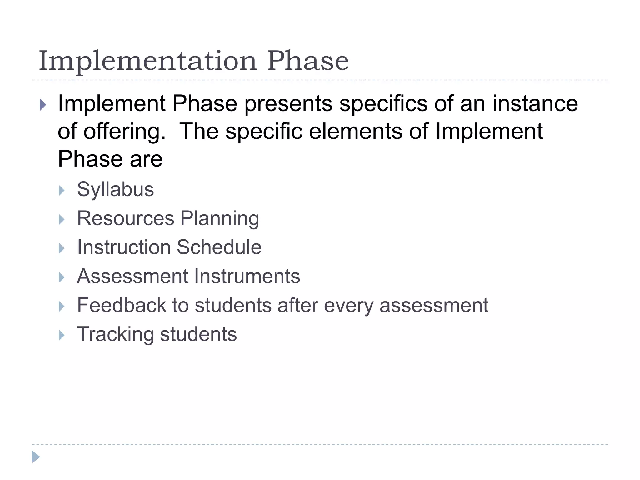 05 course design implementation phase | PPTX