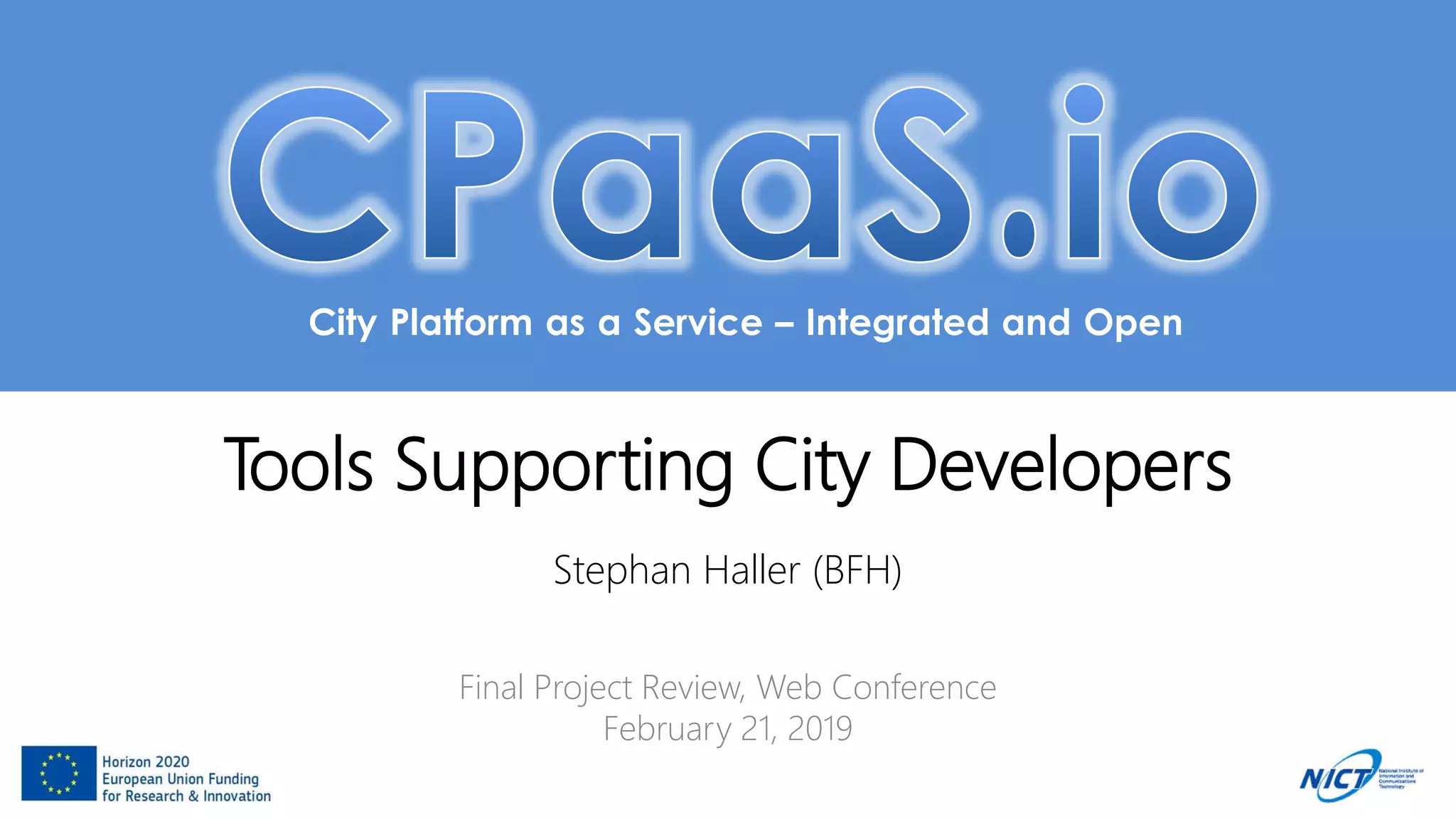 CPaaS.io - Toolbox for City Planners | PPT