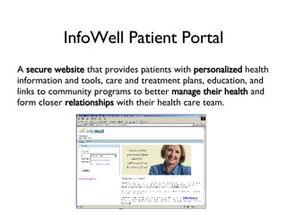 InfoWell Patient Portal: A Case of Patient-Centred Design [05 Cr2 1100 ...